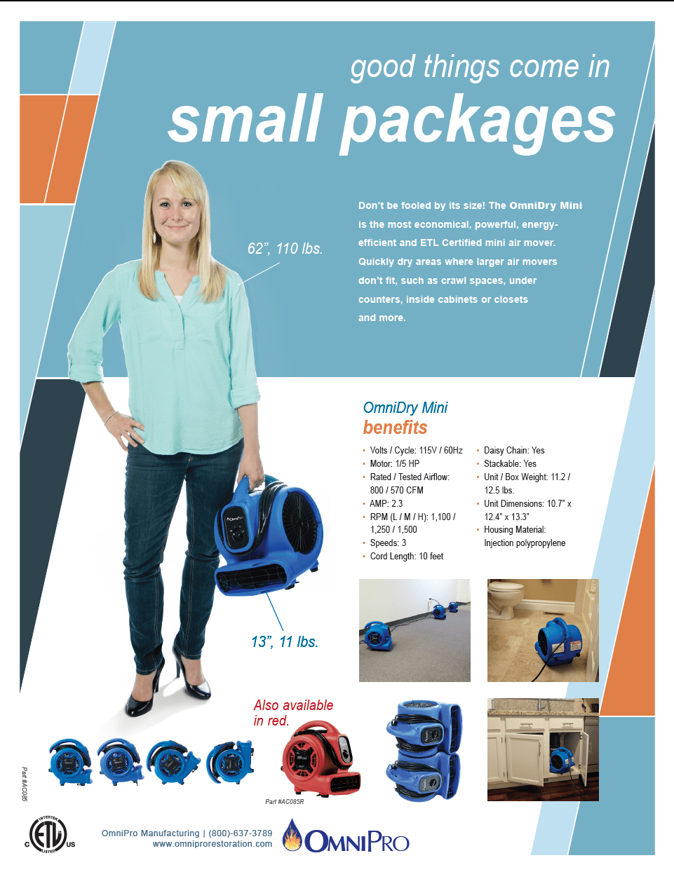 Omnidry Mini Air Mover Cleaners Depot Omni Pro Ac085